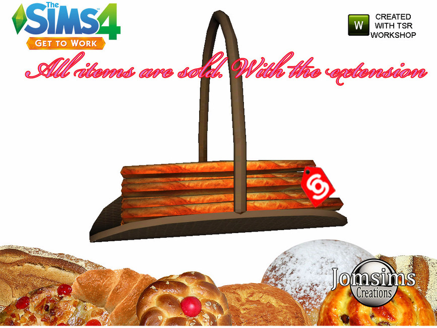 The Sims Resource - The bakery 2015 sims 4 basket bread. french baguettes