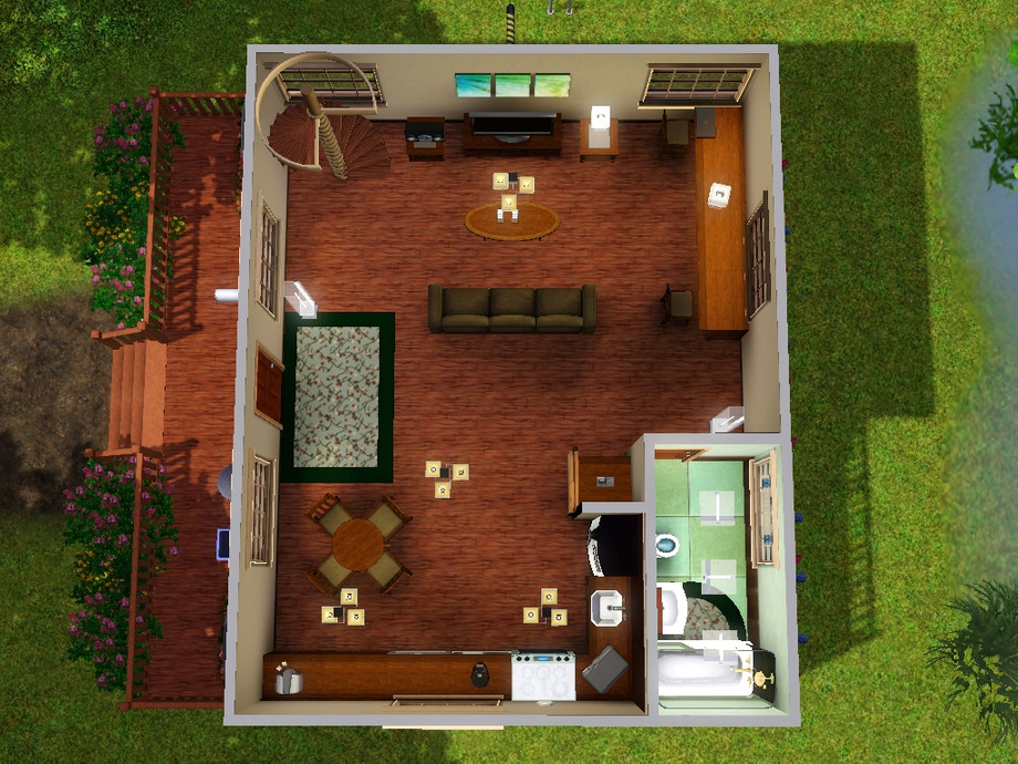 The Sims Resource | Cozy Cottage; 1 Bed, 1 Bath