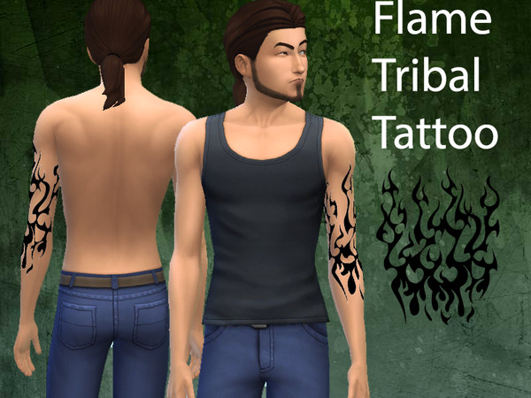 The Sims Resource | Tribal Flame Tattoo