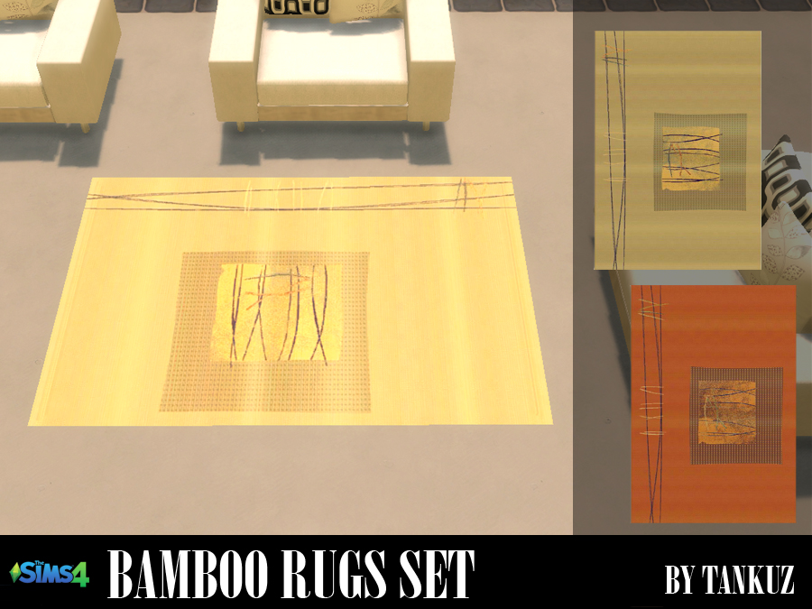 The Sims Resource | The Sims 4. Bamboo rugs Set by Tankuz