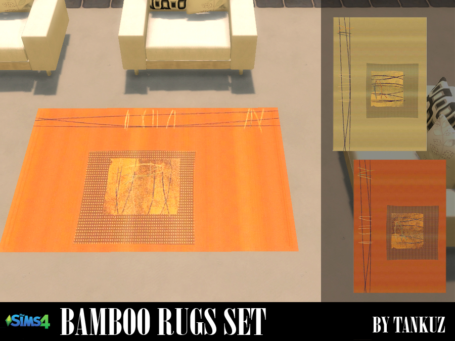 The Sims Resource | The Sims 4. Bamboo rugs Set by Tankuz