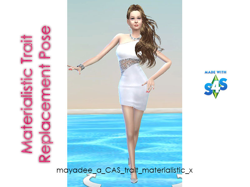 The Sims Resource | CAS Pose replacement for MaterialisticTrait