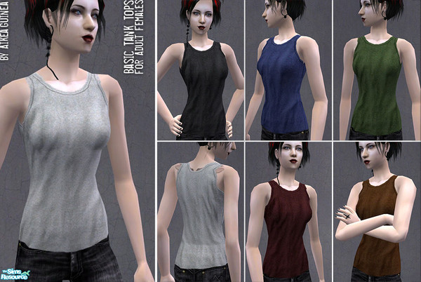 The Sims Resource | Basic Tanks for Adult Females