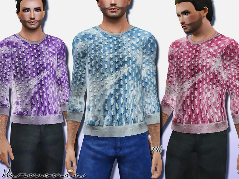 The Sims Resource | Light Colors Ripped Denim Sweatshirt