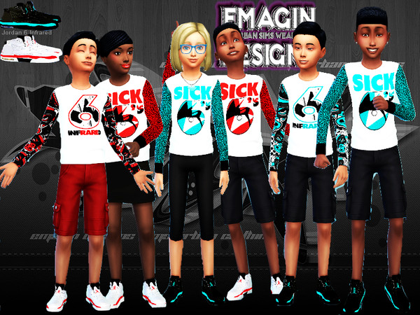 The Sims Resource | 2 Pair B&G's Jordan 6 Infrared