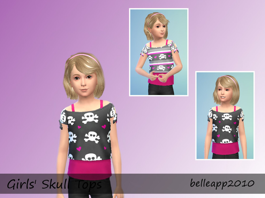 The Sims Resource | Girls' Skull Tops