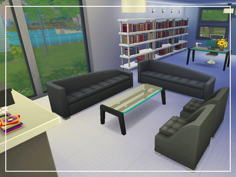The Sims Resource | Modern Glass House with Black Exteriors
