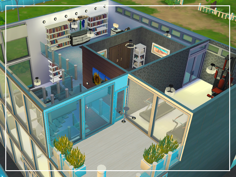 The Sims Resource | Modern Glass House with Black Exteriors