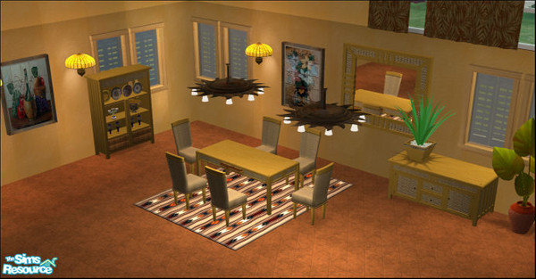 The Sims Resource - Recolor of the Hacienda Dining room