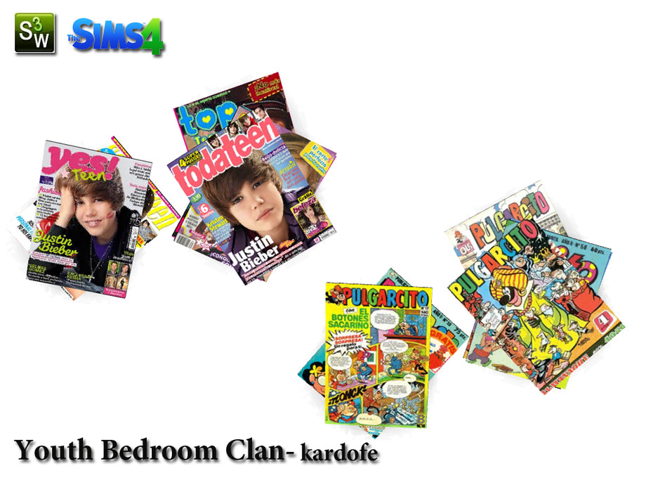 The Sims Resource | kardofe_Youth Bedroom Clan_Magazines