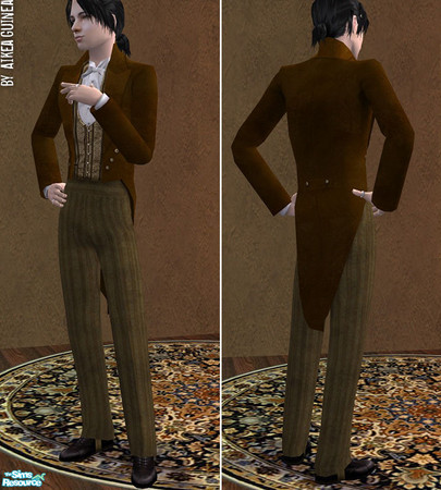 The Sims Resource | Regency Suits for the Adult Male - Brown