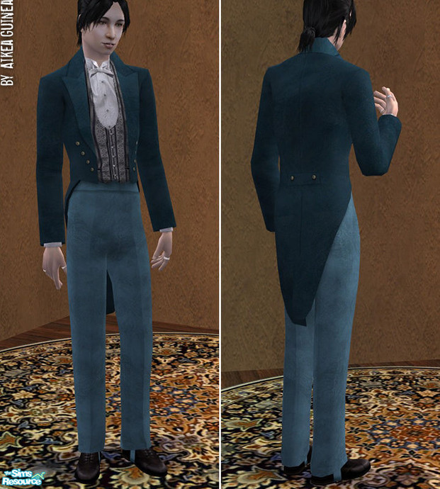 The Sims Resource | Regency Suits for the Adult Male - Blue