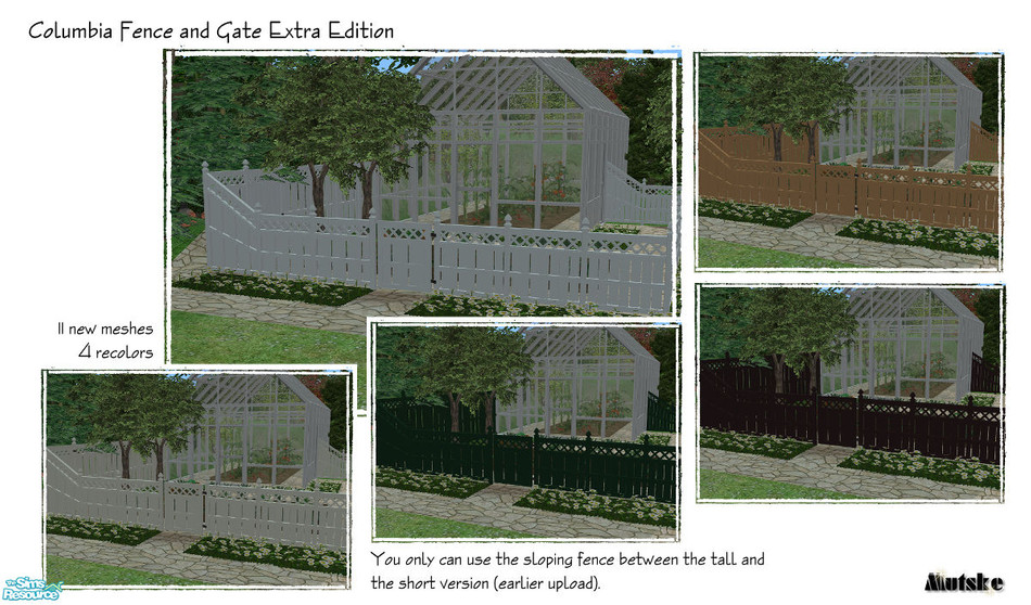 The Sims Resource - Columbia Fence & Gate Extra Edition