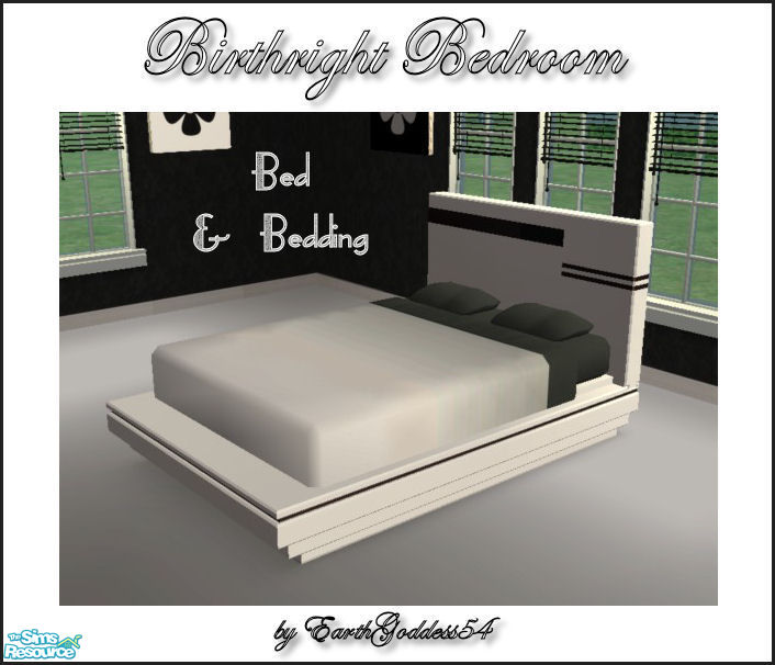The Sims Resource - Birthright Bedroom - Bed & Bedding