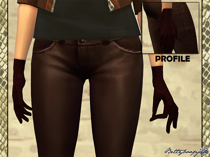 The Sims Resource | Set Snake printed - Gloves