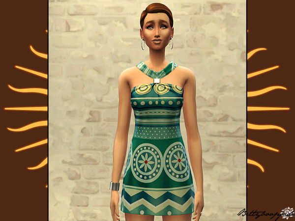 The Sims Resource | Set ethnic dresses - Green dress
