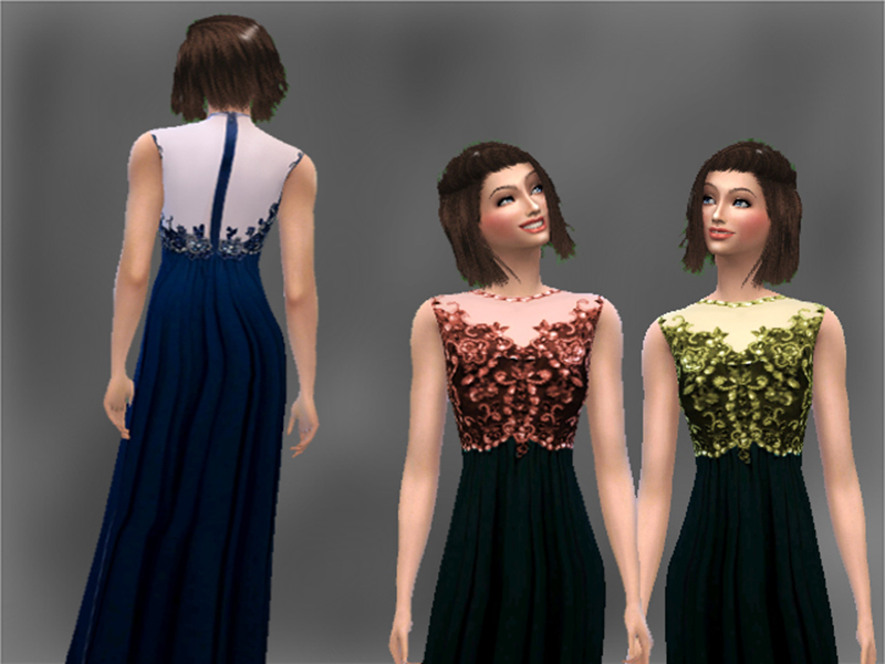 The Sims Resource | Party Elegant Long Dress - Luxury Party SP needed