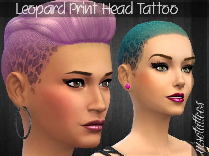 The Sims Resource | Leopard Print Head Tattoo