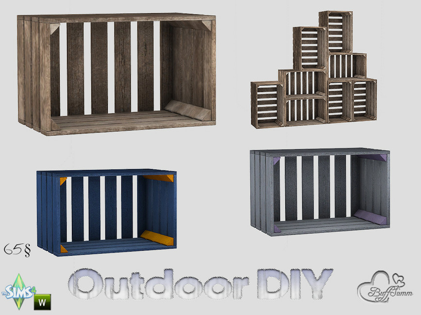 The Sims Resource - DIY Box Shelf Horizontal