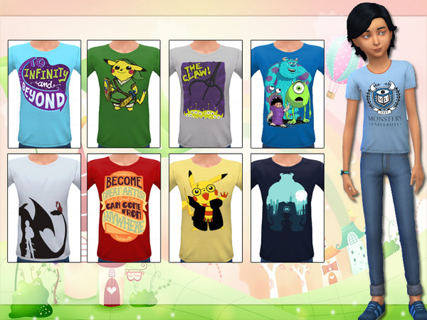 The Sims Resource | Short Sleeve Tees for Sim Boys