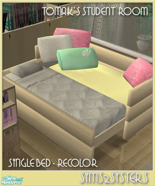 The Sims Resource - S2S Tomak room recolor - Single Bed 1