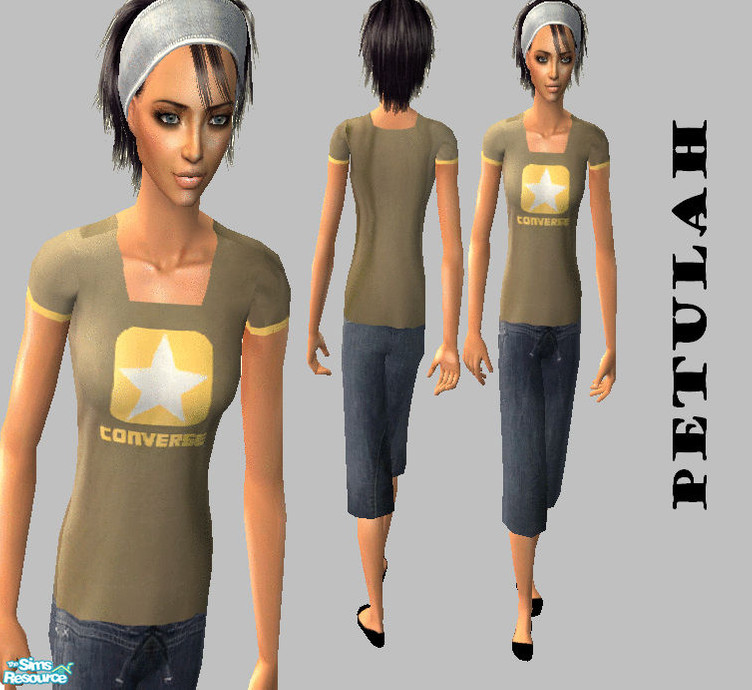 The Sims Resource - Converse tee & baggy jeans