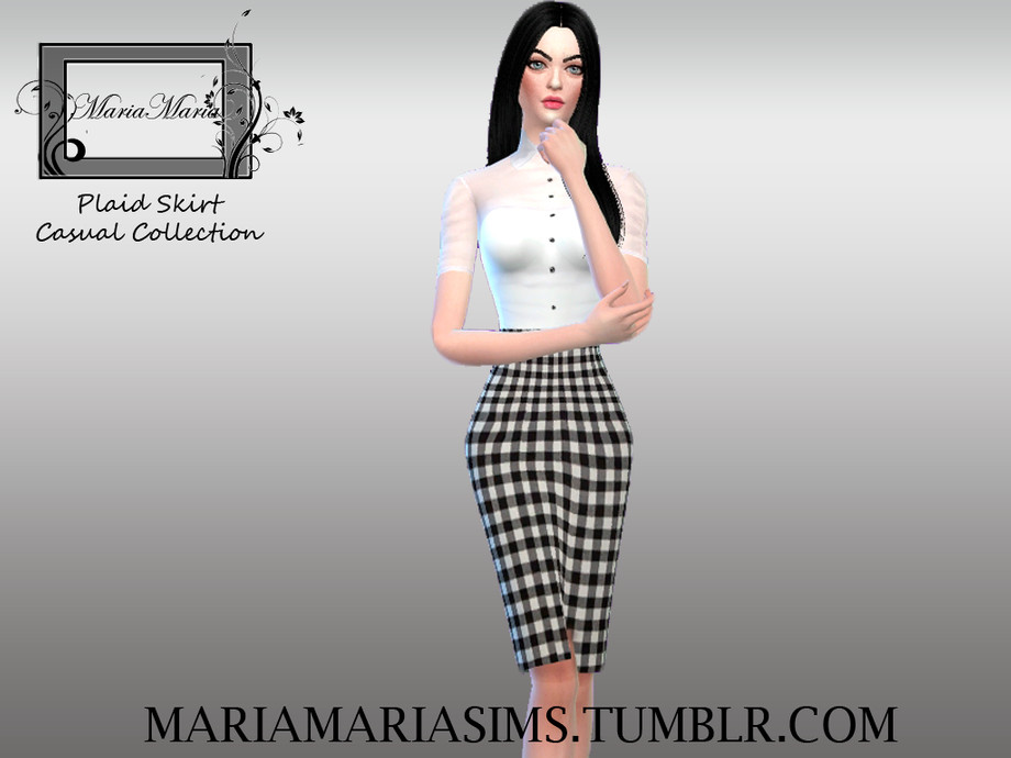 The Sims Resource - MariaMaria Plaid Skirt