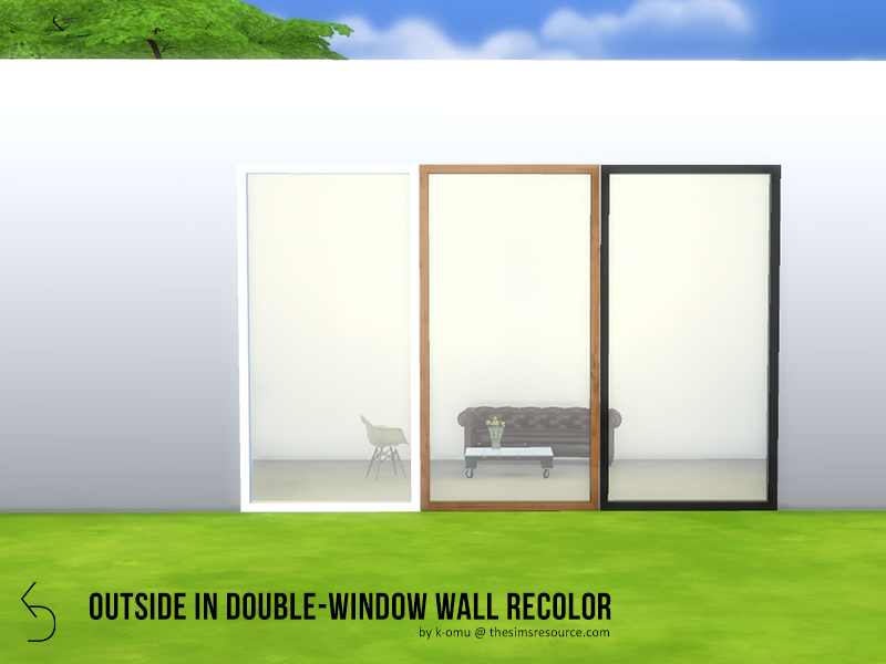 The Sims Resource | Outside In Double-Window Wall Recolor