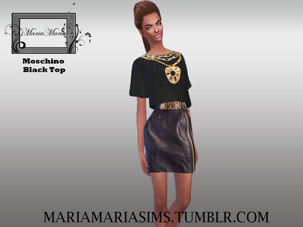 The Sims Resource | MariaMaria Moschino Black Top