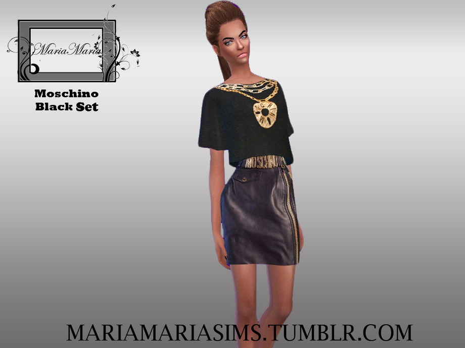 The Sims Resource | MariaMaria Moschino Black Set