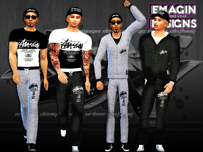 The Sims Resource | Men Stussy Hoodies 2