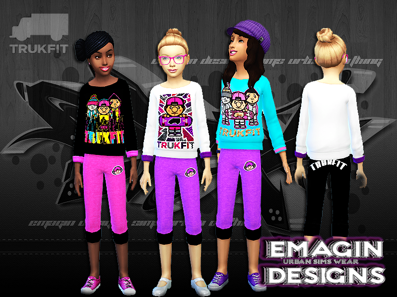 The Sims Resource | Girls Trukfit Joggers 3 Pair
