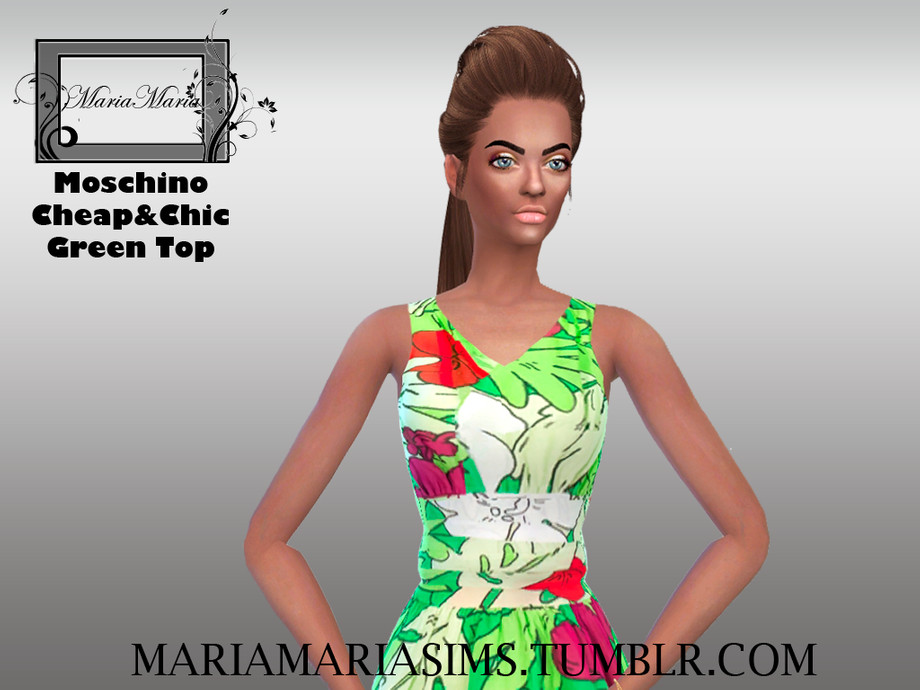 The Sims Resource | MariaMaria Moschino Cheap&Chic Green Top
