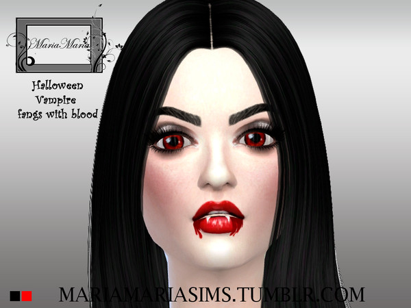 The Sims Resource - MariaMaria Halloween Vampire Fangs with Blood