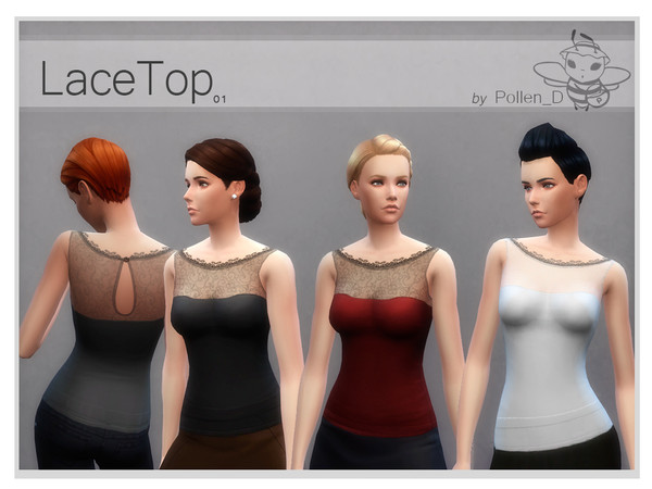The Sims Resource | Lace Top 01