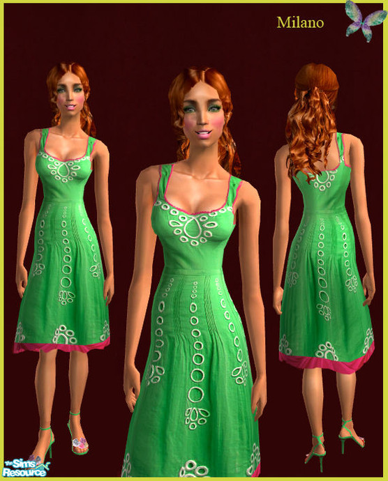 The Sims Resource | Colorful day dresses - green