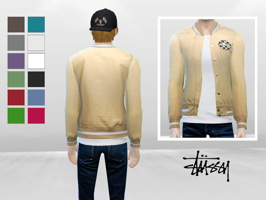 The Sims Resource - Check Varsity Baseball Jacket