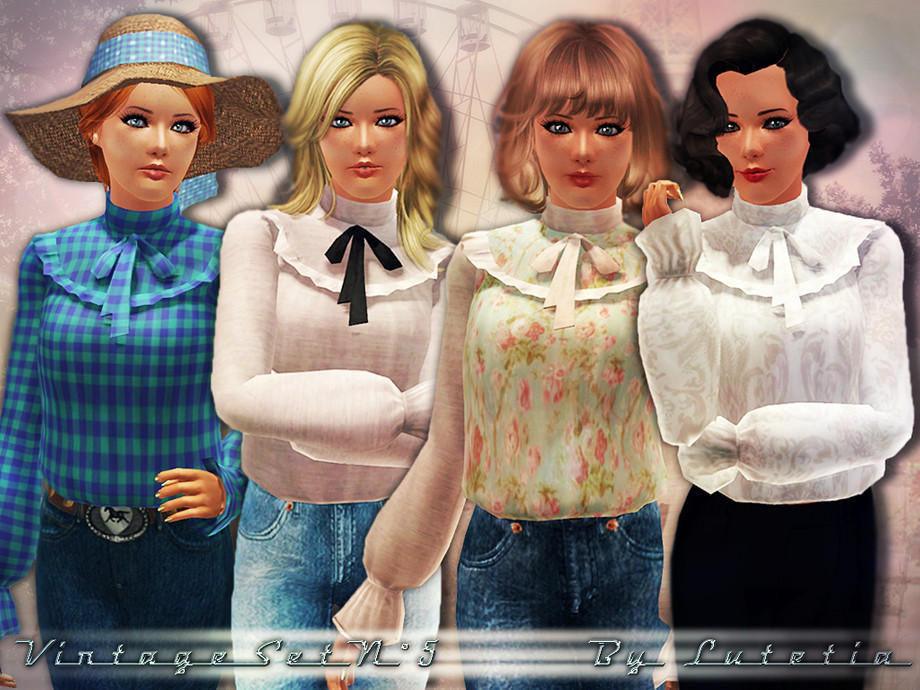 The Sims Resource | Vintage Set No 5 - Blouse - YA/A