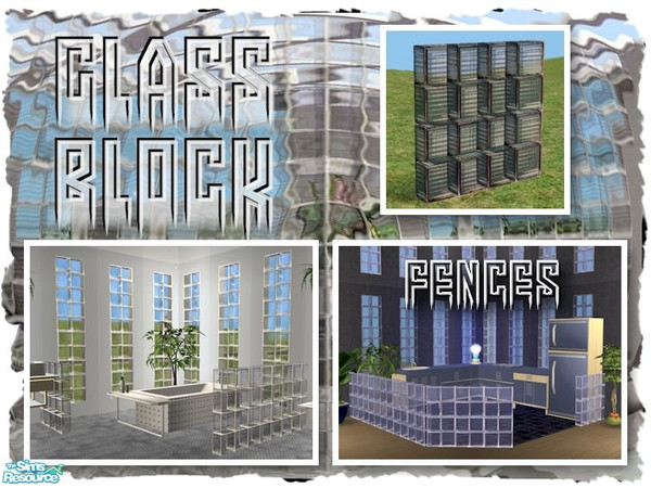 The Sims Resource | Glass Block Wall (Black Glass)
