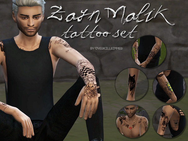 The Sims Resource | Zayn Malik Tattoo Set