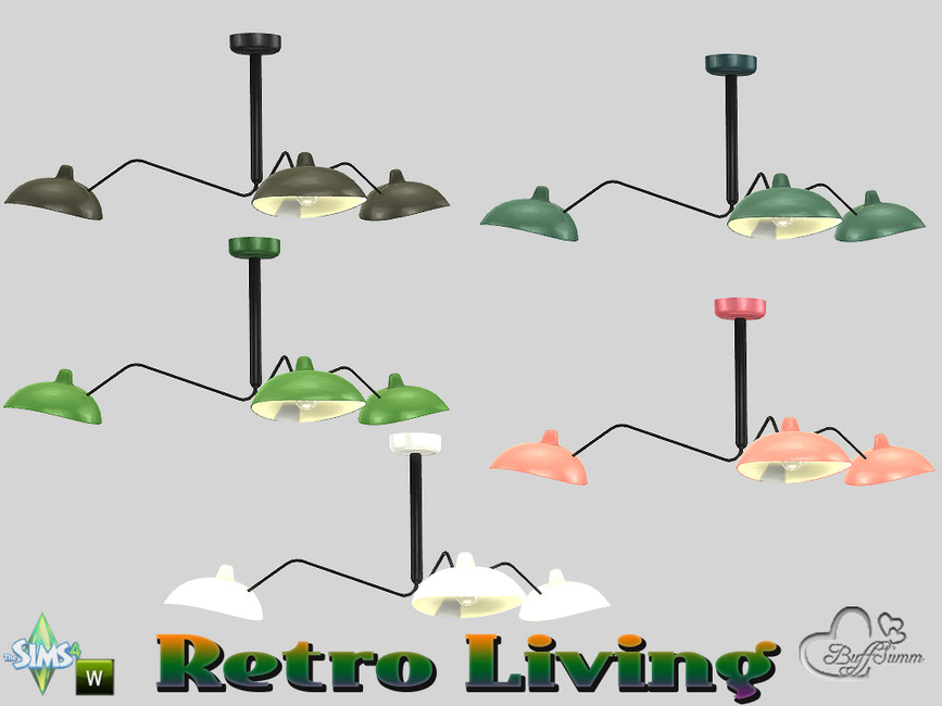 The Sims Resource - Retro Living Ceiling Lamp
