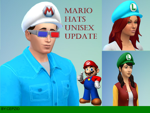 The Sims Resource | Mario Cap Unisex Update
