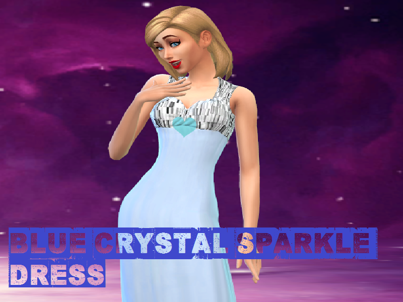 The Sims Resource | Blue Crystal Sparkle Dress