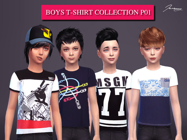 The Sims Resource | Boys T-shirts Collection P01