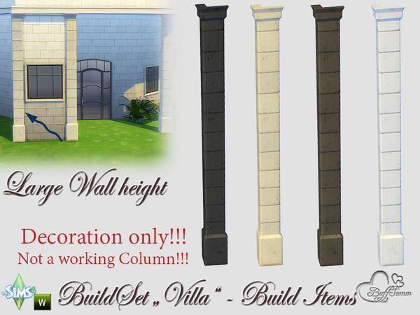The Sims Resource | Build-A-Villa Column Corner Left Large Wall
