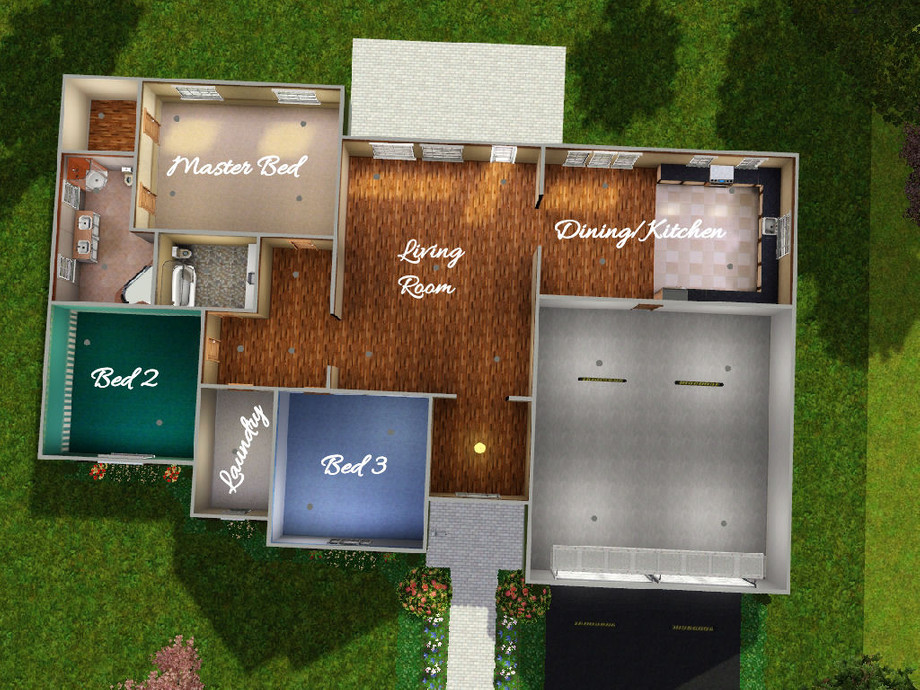 The Sims Resource | Classic Ranch, 3 bed, 2 bath