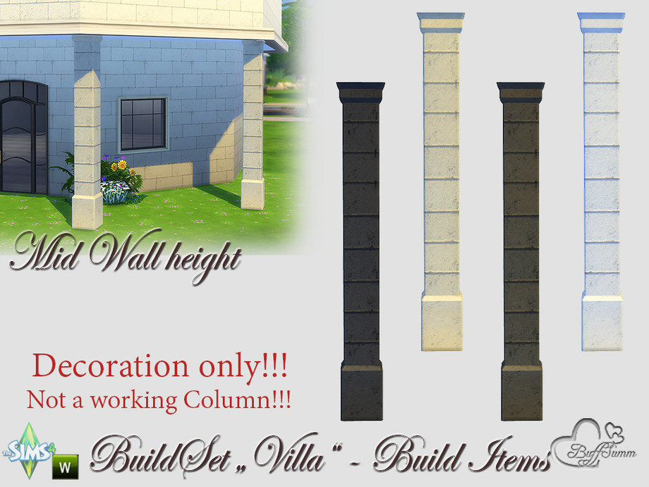 The Sims Resource | Build-A-Villa Column Full Mid Wall