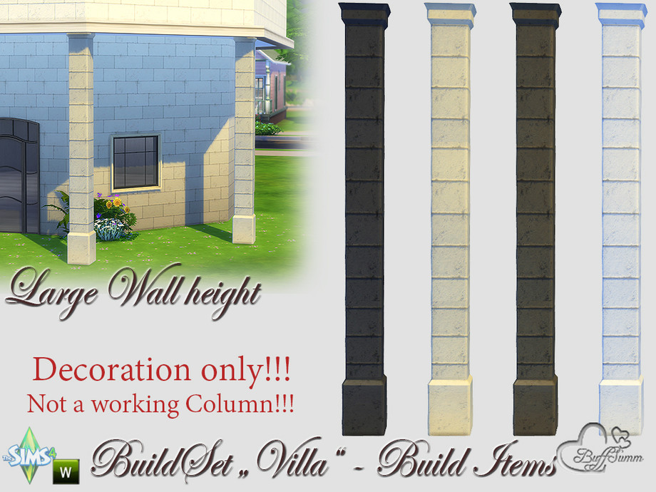 The Sims Resource | Build-A-Villa Column Full Large Wall