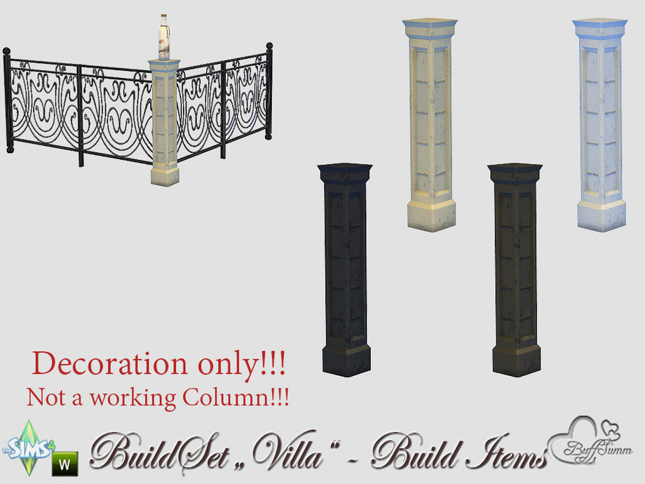 The Sims Resource | Build-A-Villa Column Fence