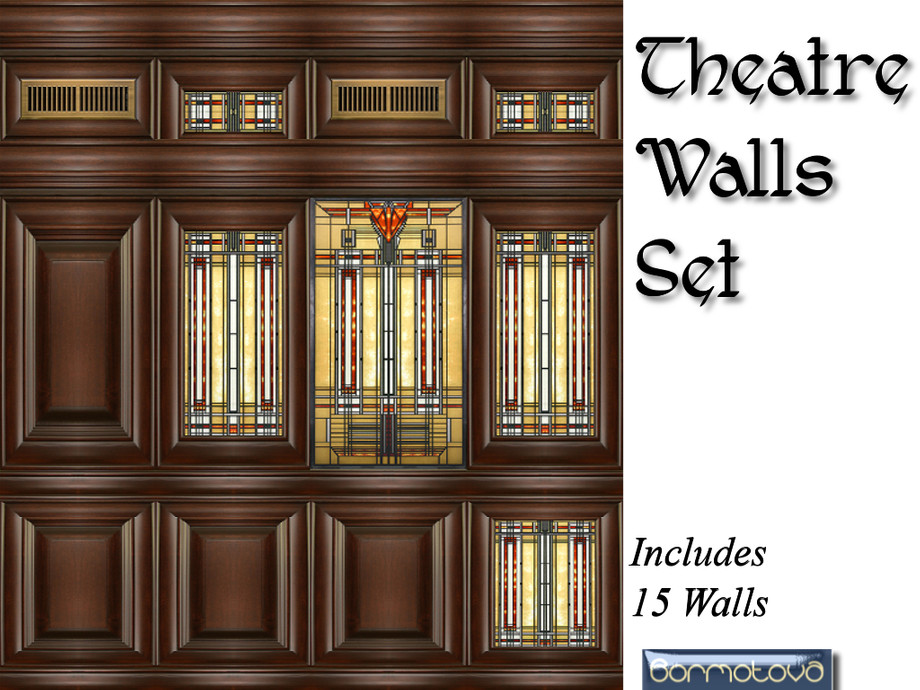 The Sims Resource | Theatre Walls Set